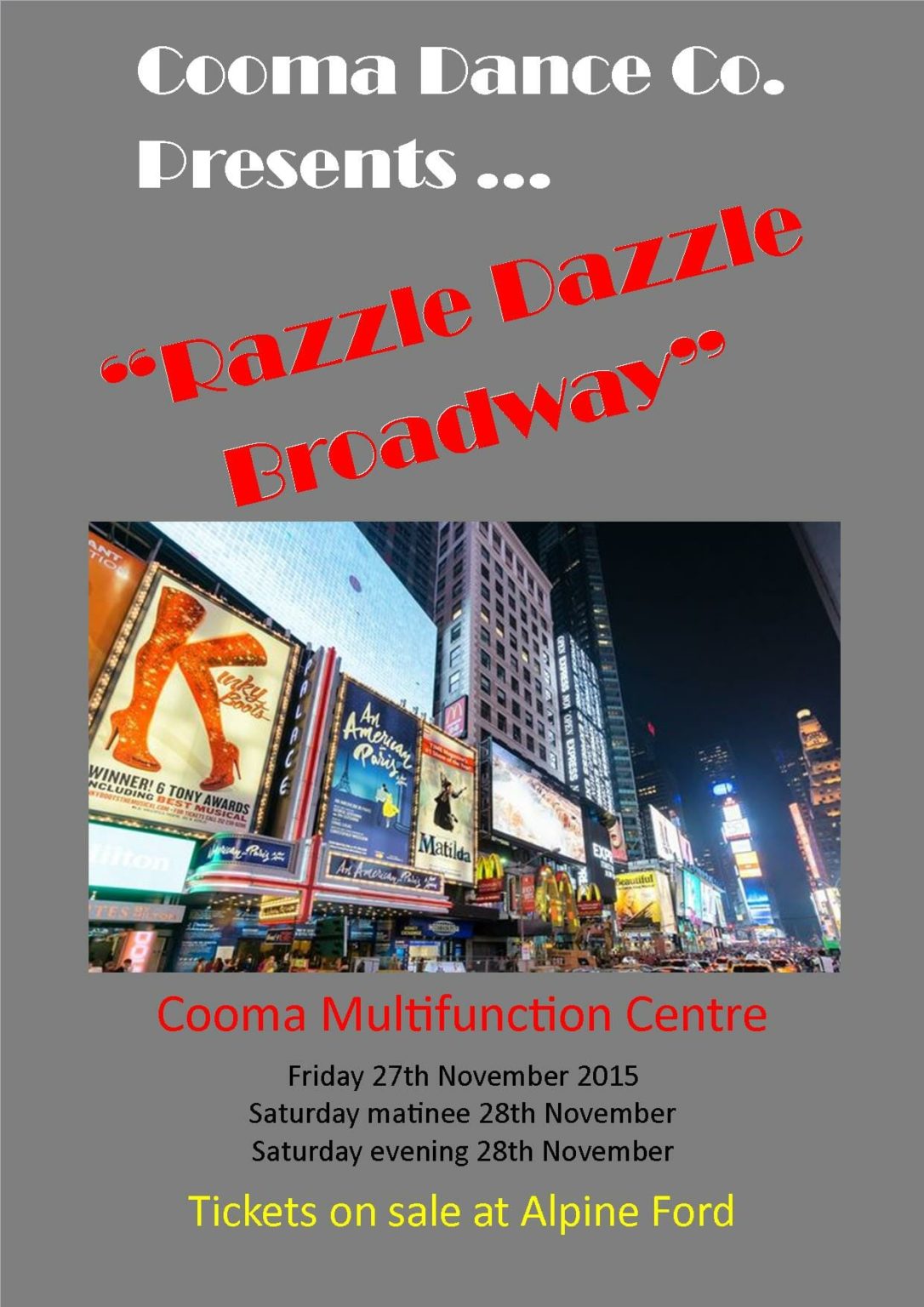 Cooma Dance Co. Presents "Razzle Dazzle Broadway" - Visit Cooma