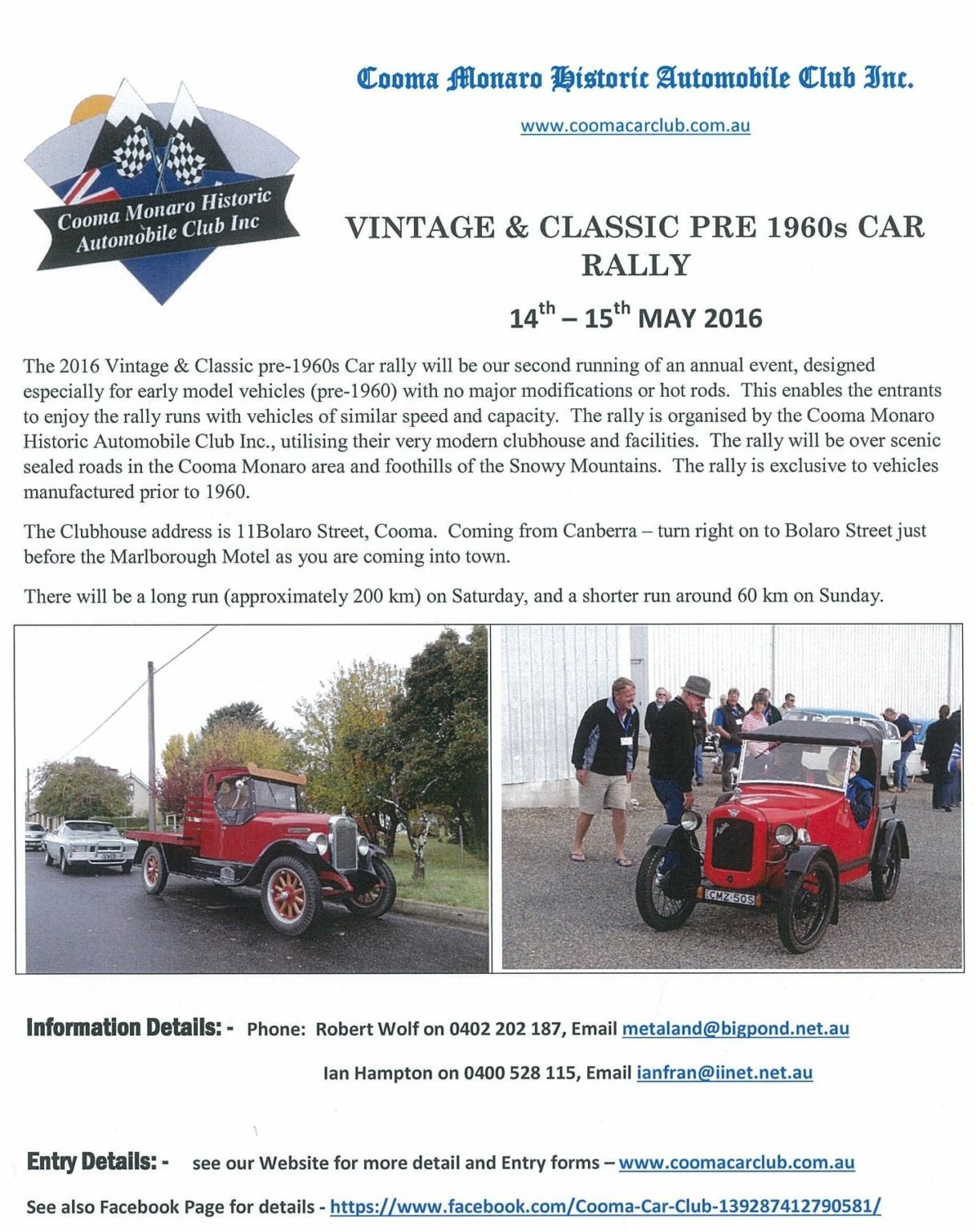 Vintage & Classic Pre 1960's Car Rally - Visit Cooma
