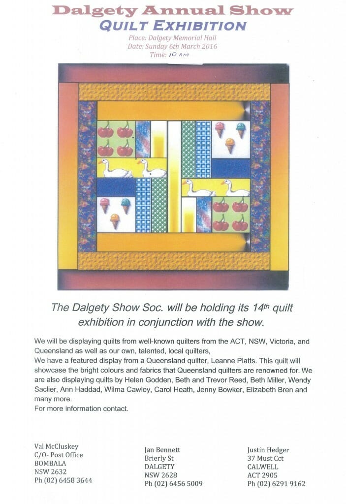 Dalgety Quilt Exhibition @ the Show - Visit Cooma