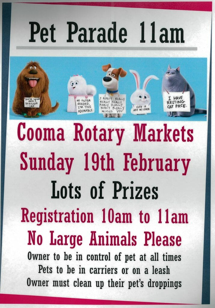 Pet Parade @ Cooma Rotary Markets - Visit Cooma