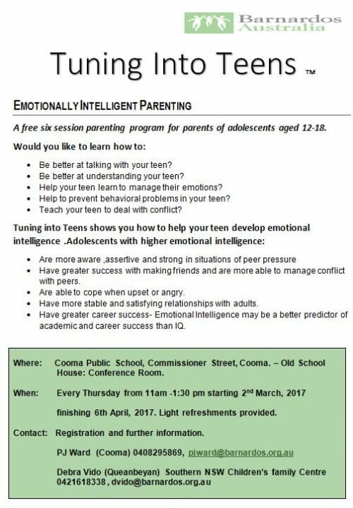 Tuning into Teens Workshop - Visit Cooma