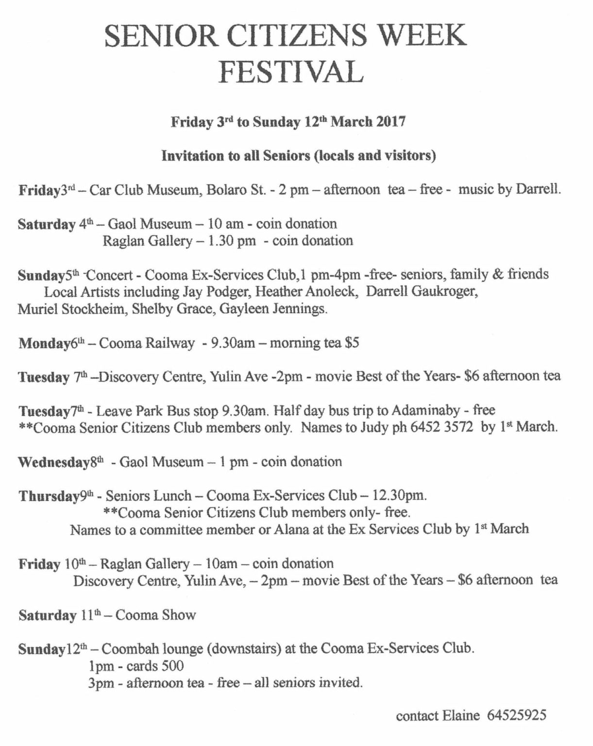 Senior Citizens Week Festival - Visit Cooma