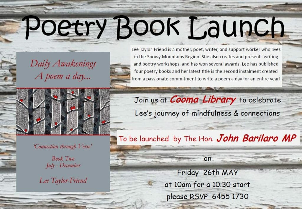 Poetry Book Launch @ Cooma Library - Visit Cooma