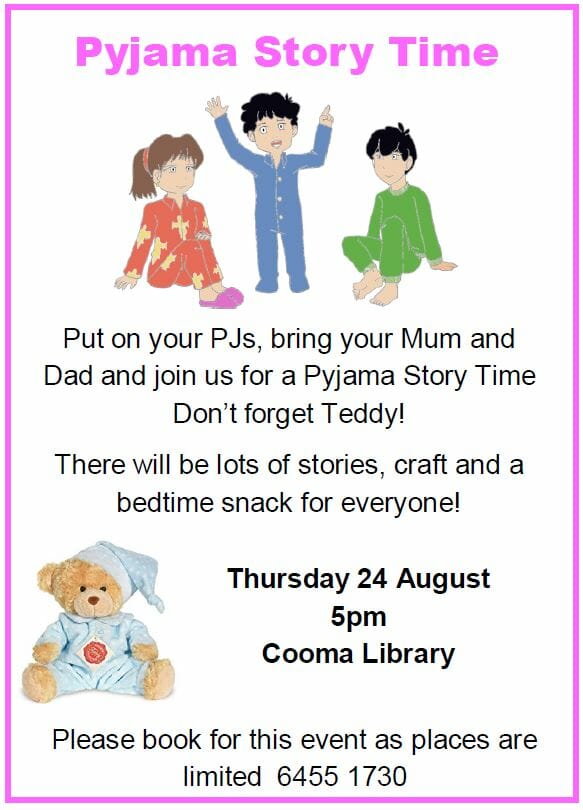 Cooma Visitors Centre - Pyjama Story Time Cooma Library 24th Aug 5pm ...