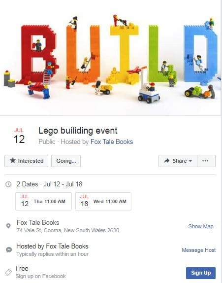 Lego Building event at Fox Tale Books, Vale Street, Cooma - Visit Cooma