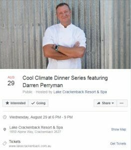 Cool Climate Dinner Series featuring Darren Perryman @ Lake Crackenback ...