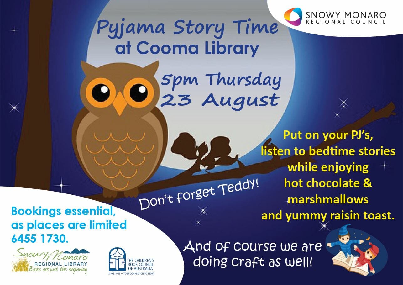 Pyjama Story Time at Cooma Library - Visit Cooma