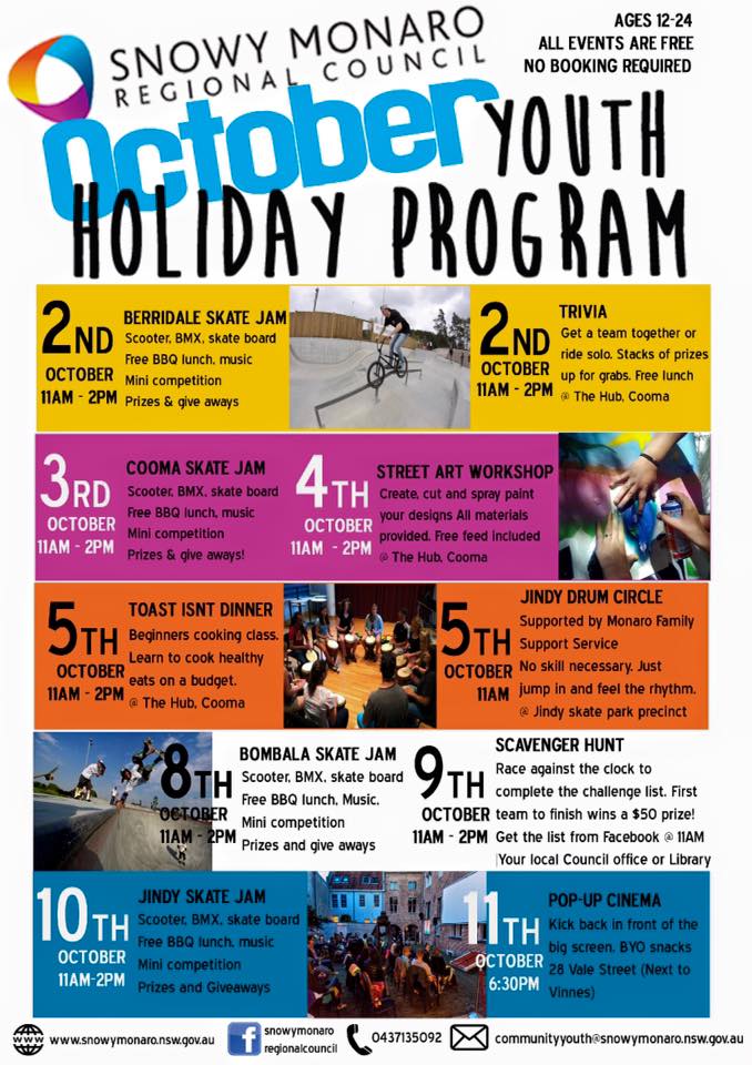 October School Holiday Programs - Snowy Monaro Council and Cooma Youth ...