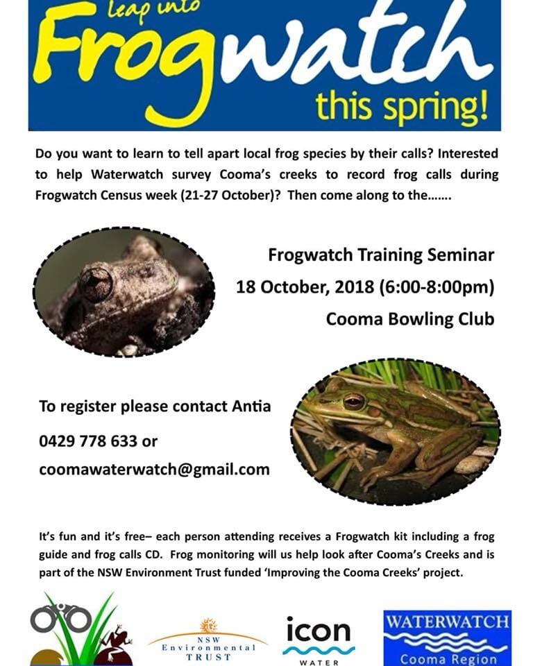 Frogwatch Training Seminar - Cooma Bowling Club - Visit Cooma
