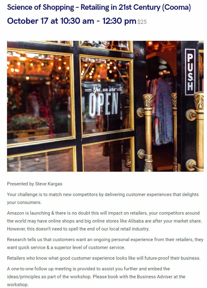 Science of Shopping - Retailing in 21st Century - Cooma - Visit Cooma