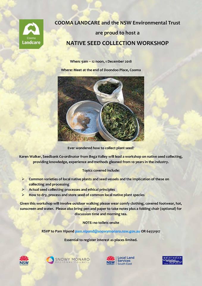 Native Seed Collection Workshop - Visit Cooma
