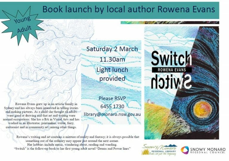Book Launch “Switch” by local author Rowena Evans - Visit Cooma