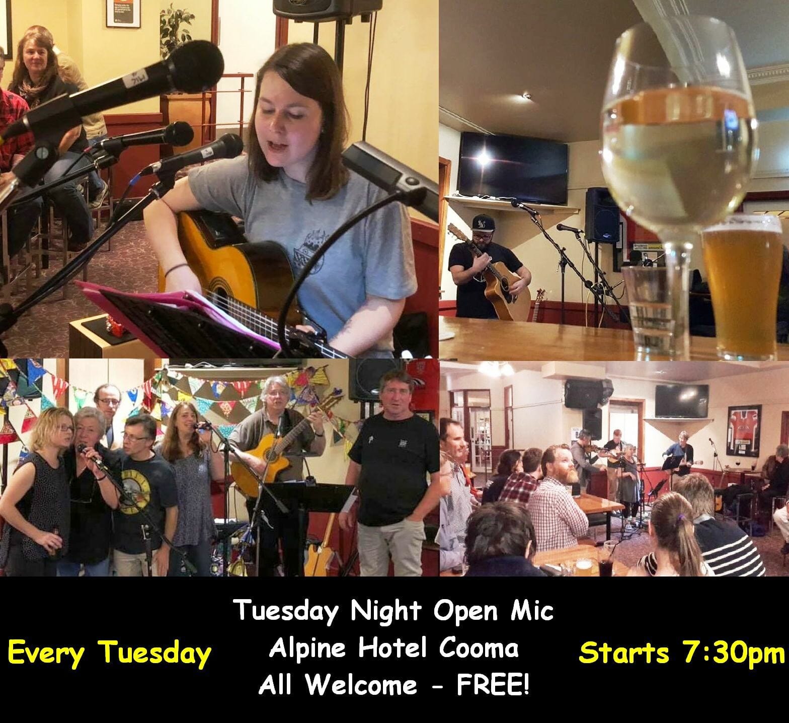 Tuesday Night Open Mic is on at the Alpine Hotel in Cooma - Visit Cooma