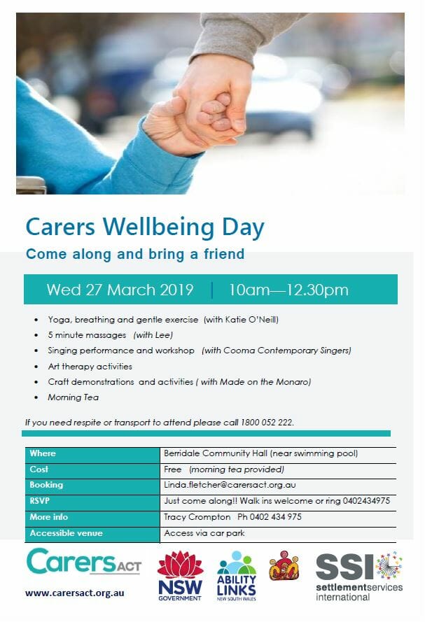 Carers Wellbeing Day - Visit Cooma