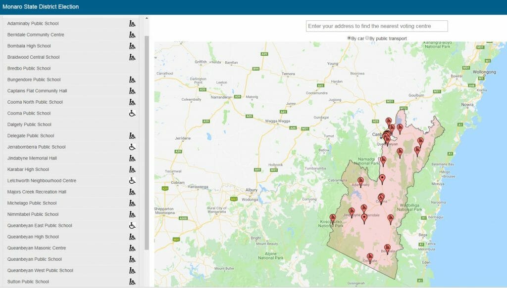 Monaro State election voting locations - Visit Cooma