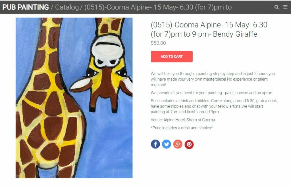 Cooma Visitors Centre - Pub Painting Alpine Hotel - Bendy Giraffe May ...