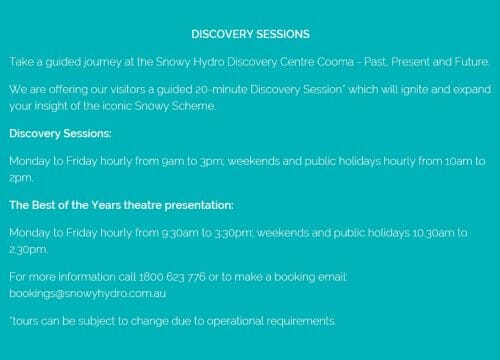 Cooma Visitors Centre - Snowy Hydro Discovery Tours - Visit Cooma