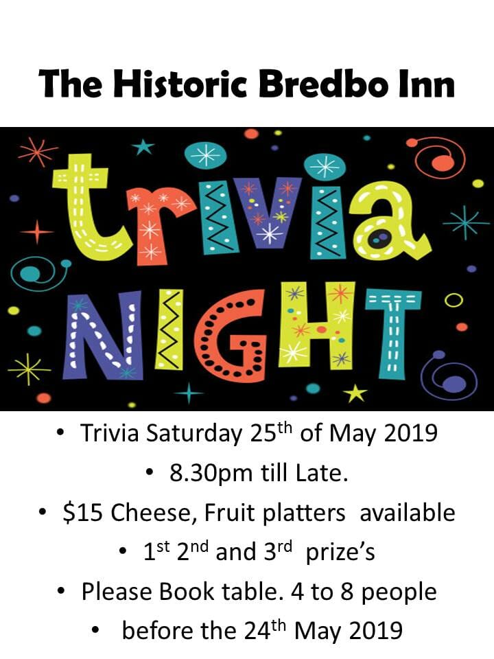 The Historic Bredbo Inn TRIVIA NIGHT - Visit Cooma