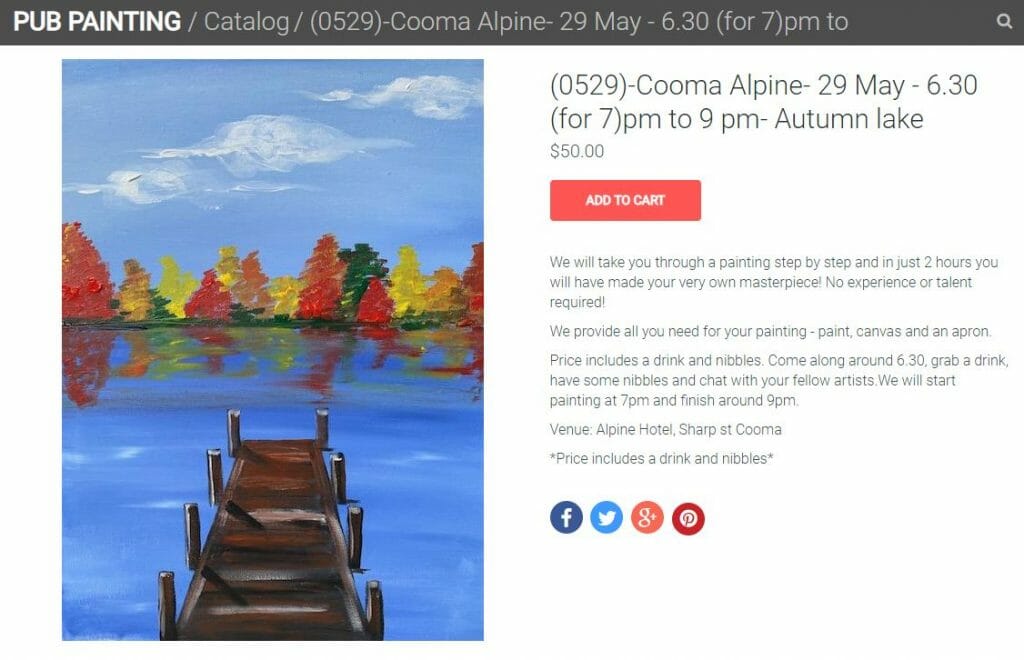 Cooma Visitors centre - Pub Painting Alpine Hotel - Autumn Lake - Visit ...