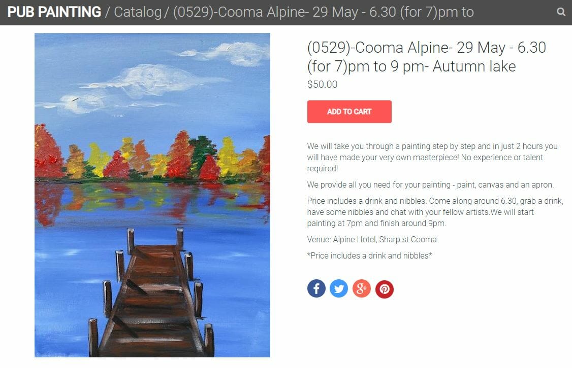 Cooma Visitors centre - Pub Painting Alpine Hotel - Autumn Lake - Visit ...