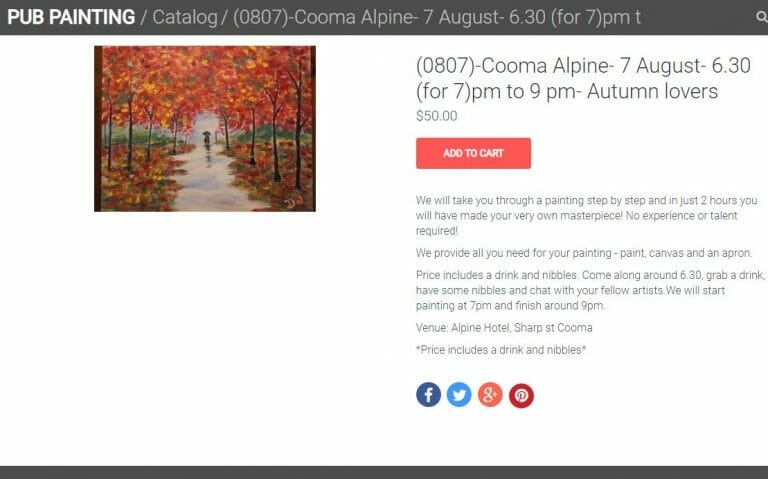 Pub Painting - Autumn Lovers - Cooma Alpine Hotel - Visit Cooma