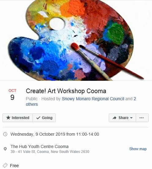 CREATE! Art Workshop Cooma SMRC School Holiday Program - Visit Cooma