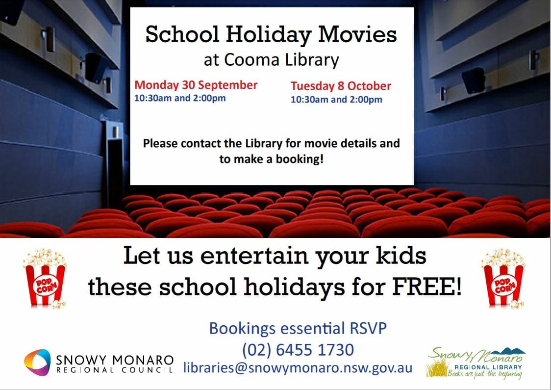 School Holiday Movies at Cooma Library - Visit Cooma