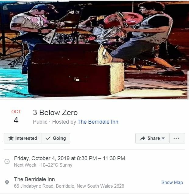 Live Music: 3 Below Zero at the Berridale Inn - Visit Cooma
