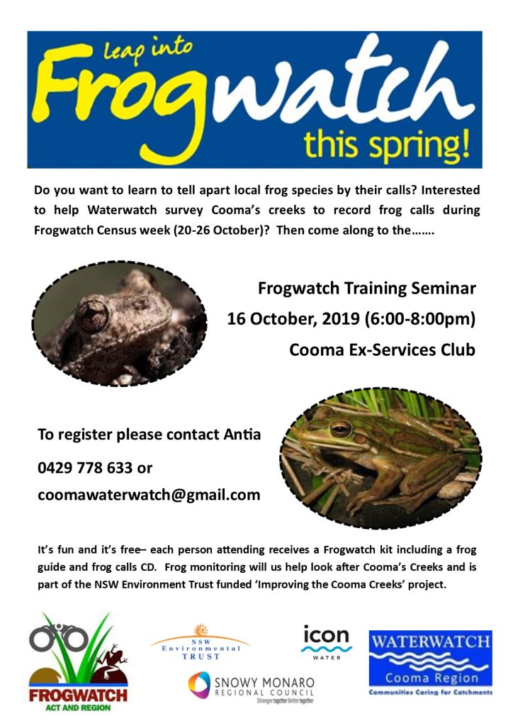 Frogwatch Training Seminar - Visit Cooma