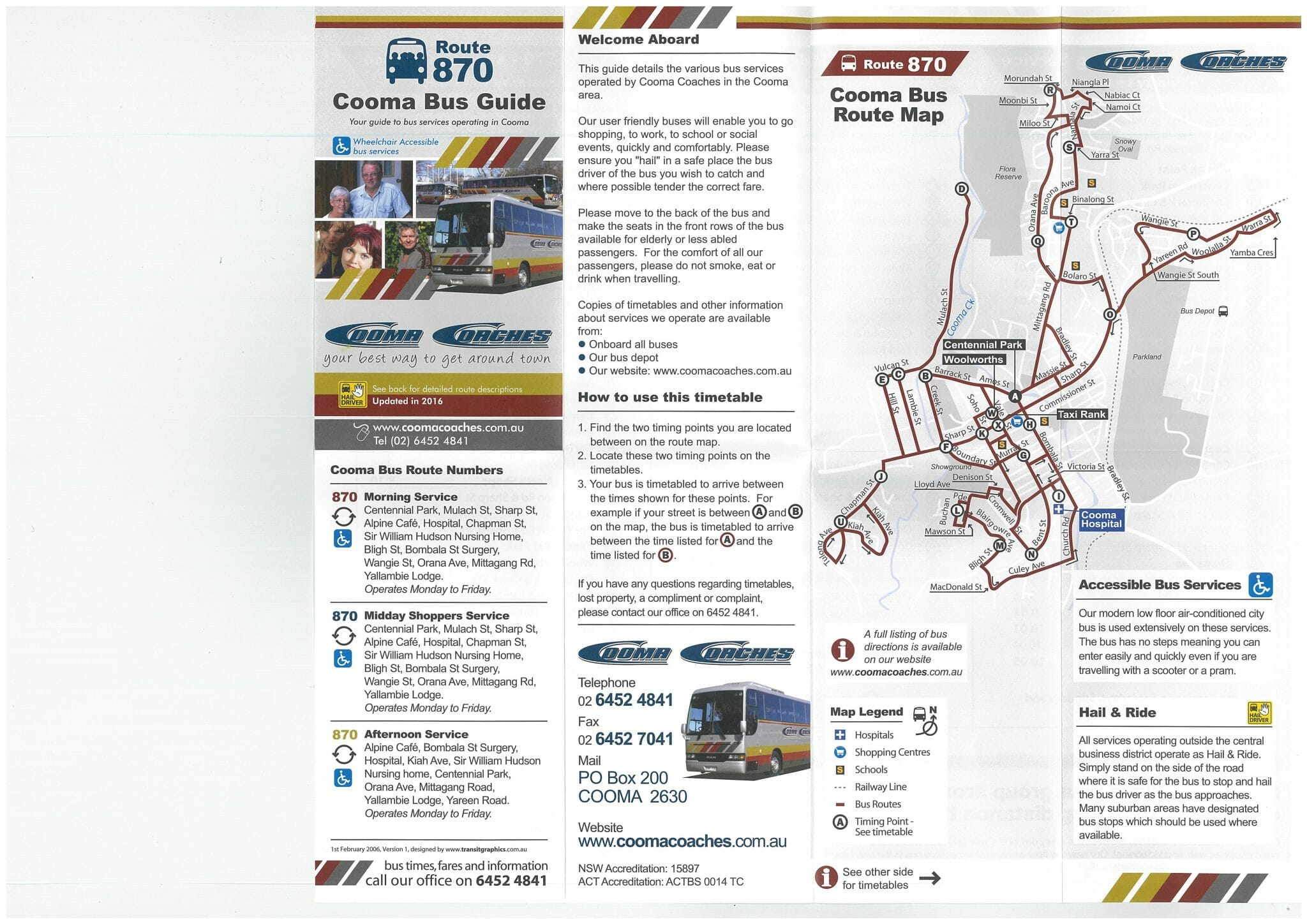 Cooma Town Bus Guide Map & Contact - Visit Cooma