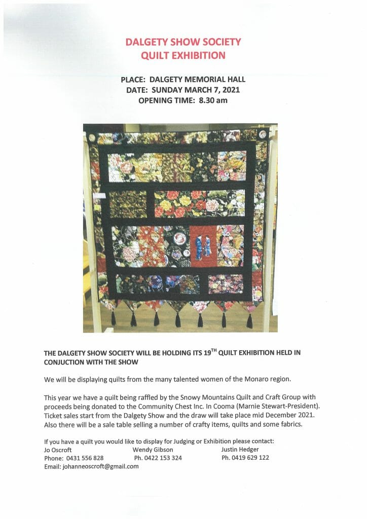 Dalgety Show Society Quilt Exhibition - Visit Cooma