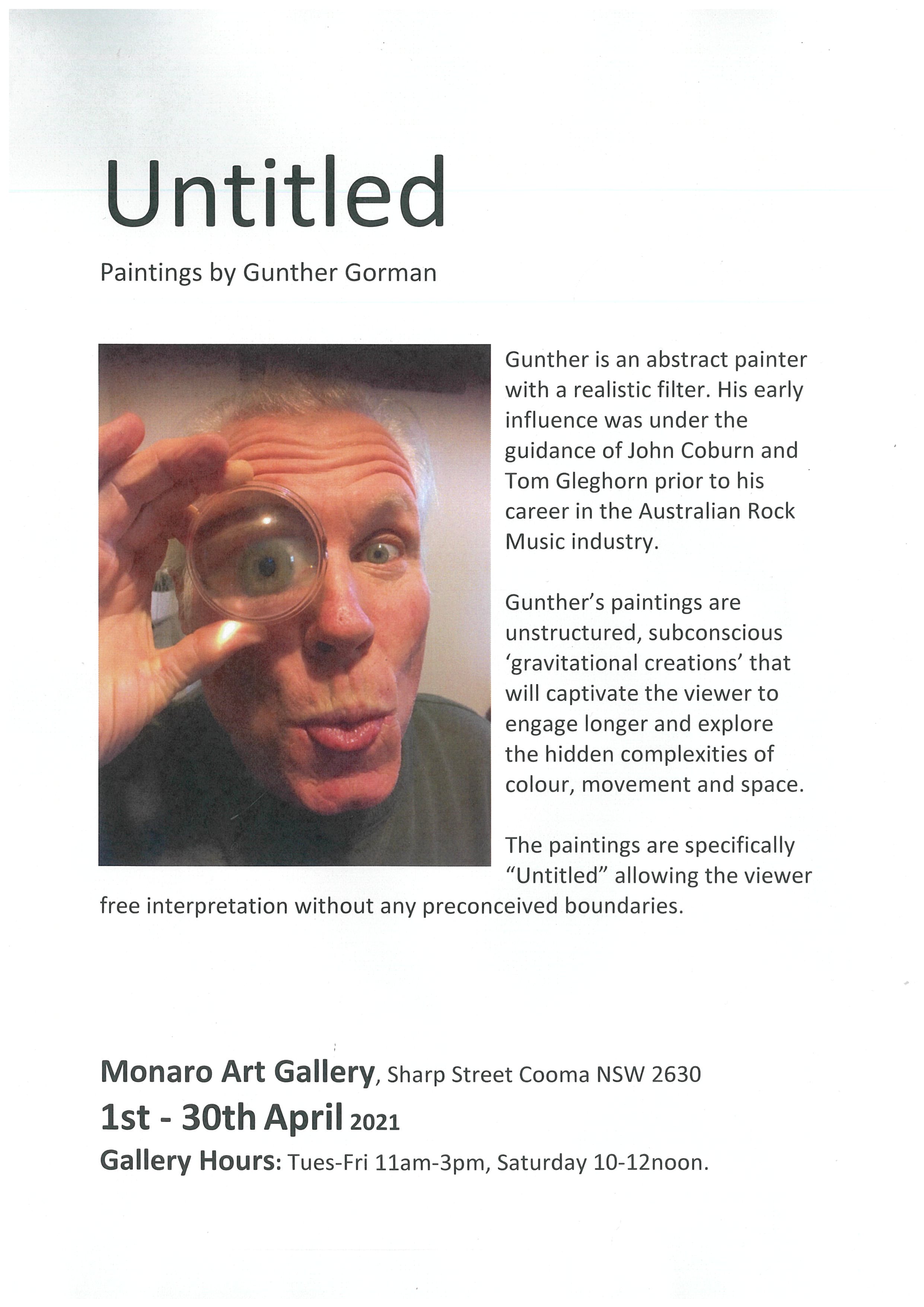 Untitled, Paintings by Gunther Gorman - Visit Cooma