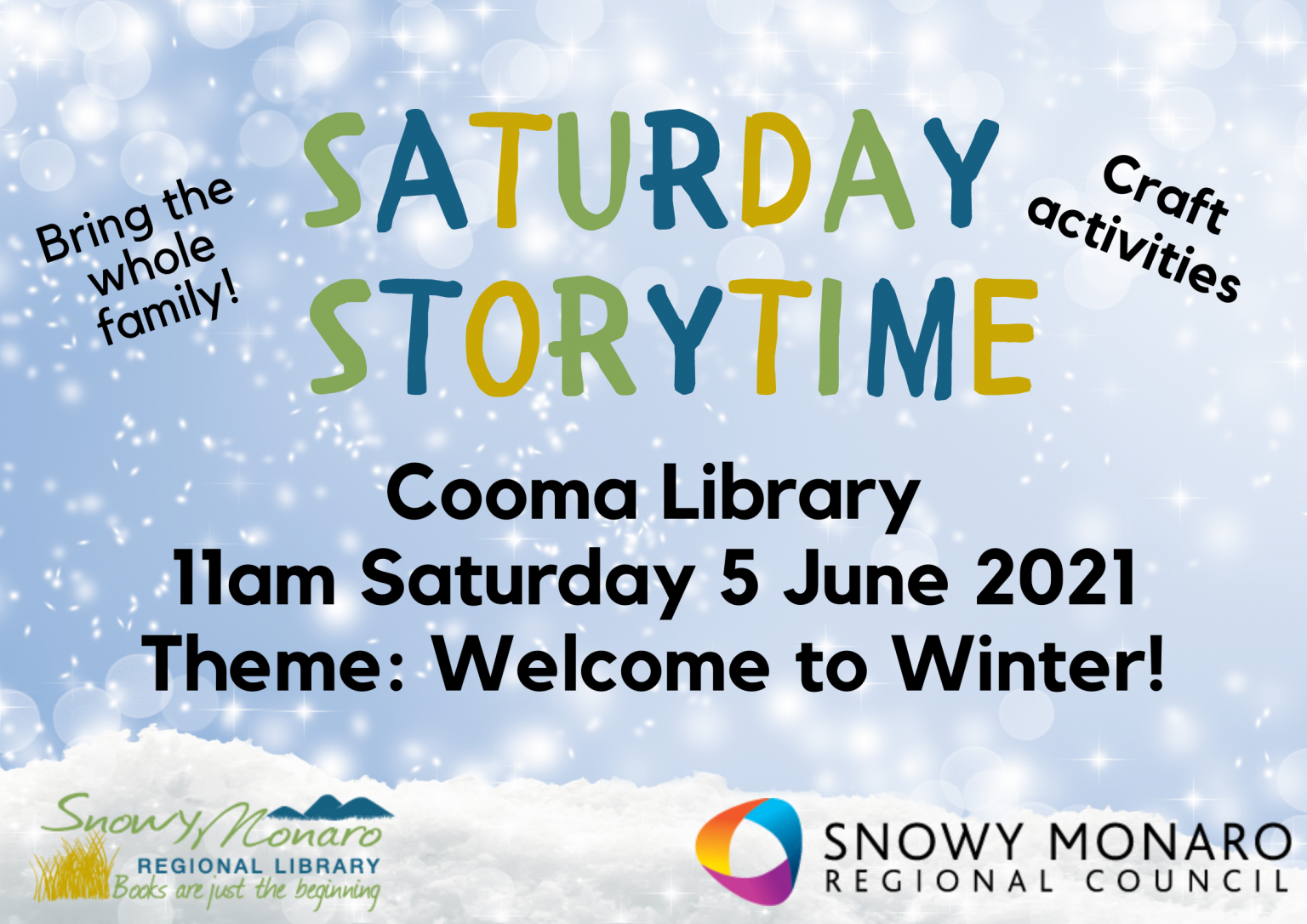 Saturday Storytime Poster - Visit Cooma