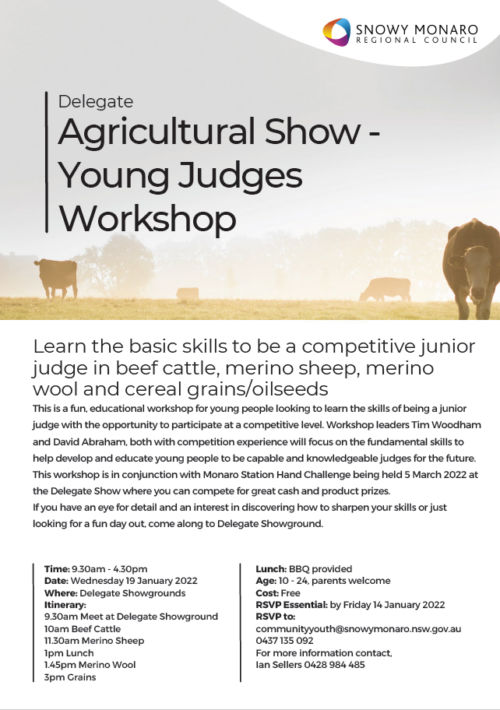 Junior Judging Workshop - Visit Cooma