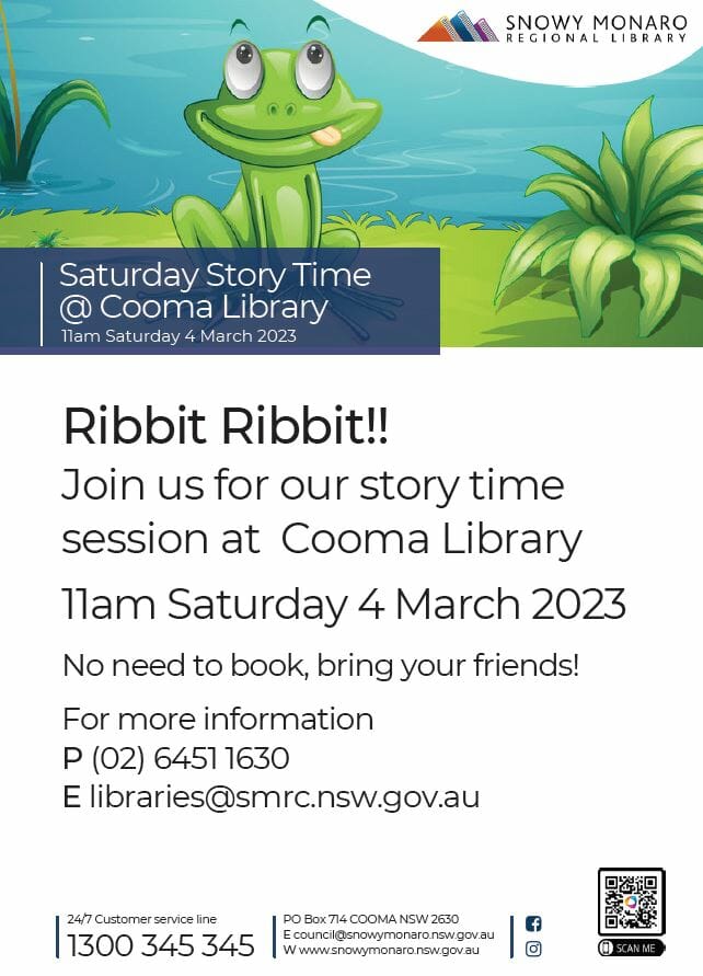 Library Frog Story time - Visit Cooma