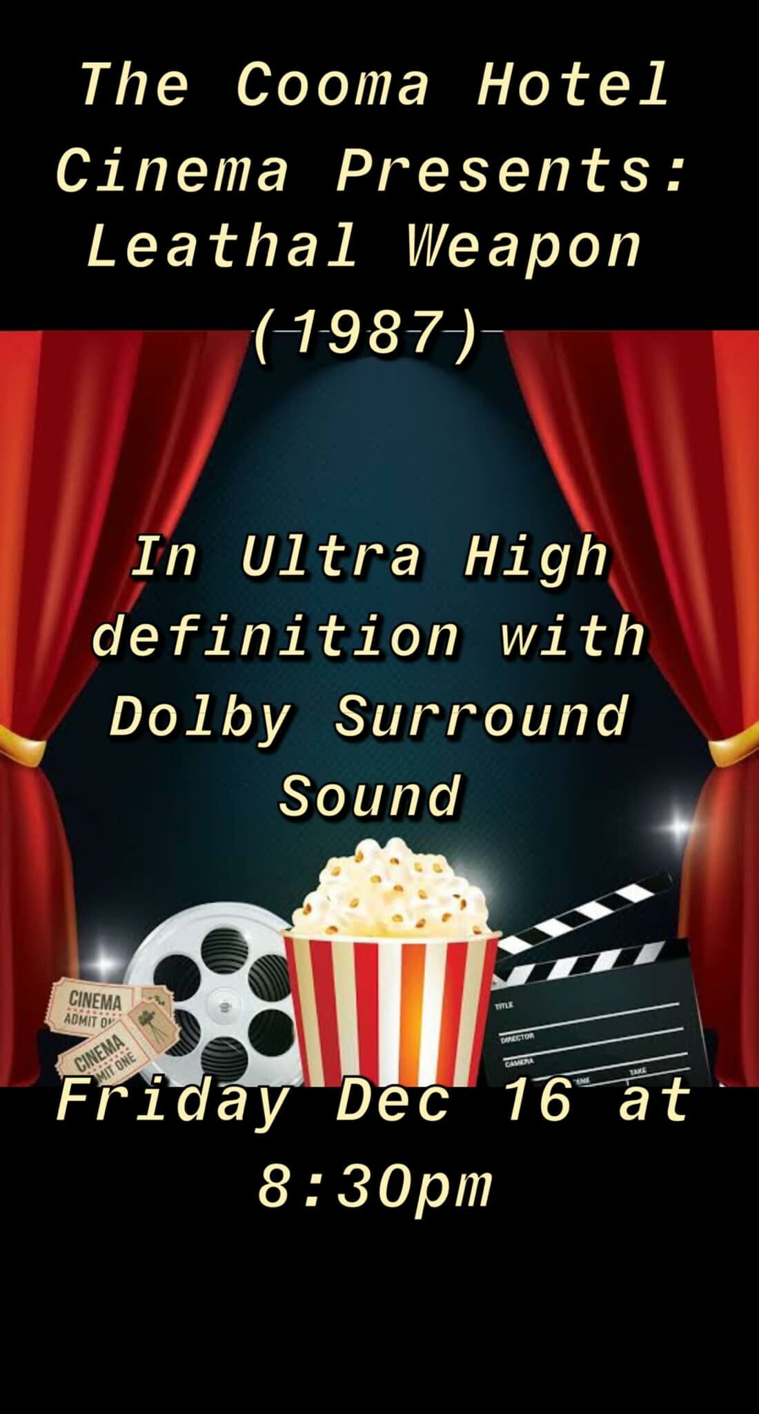 Retro Cinema Cooma Hotel Lethal weapon - Visit Cooma