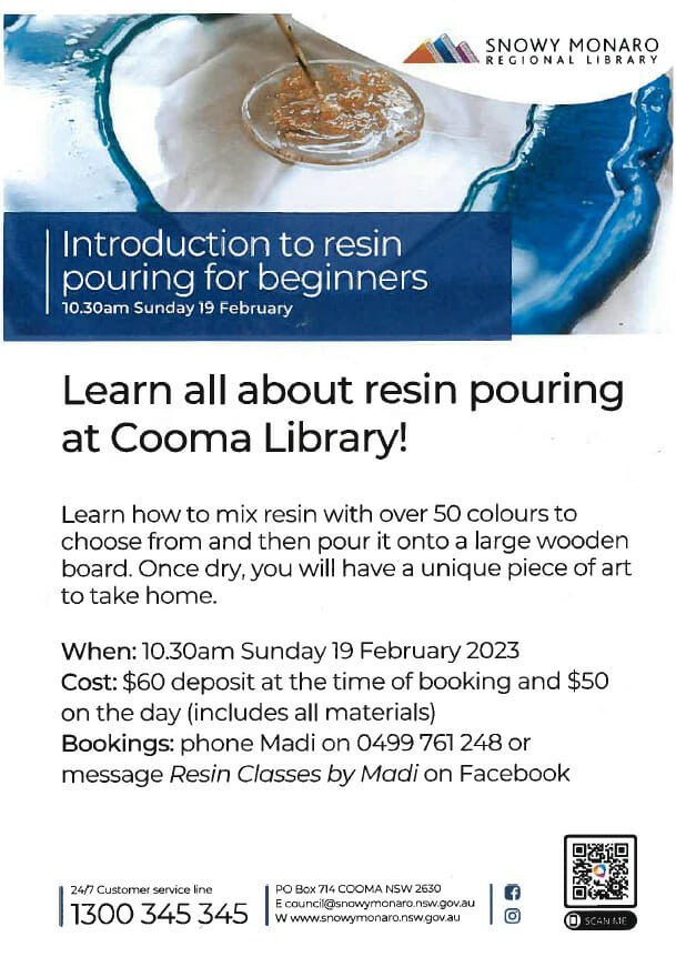 Introduction to Resin Pouring Workshop for Beginners - Visit Cooma