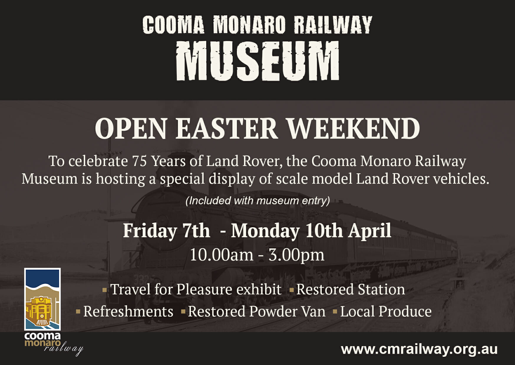 Cooma Railway Museum & Special Land Rover 75th Display - Visit Cooma