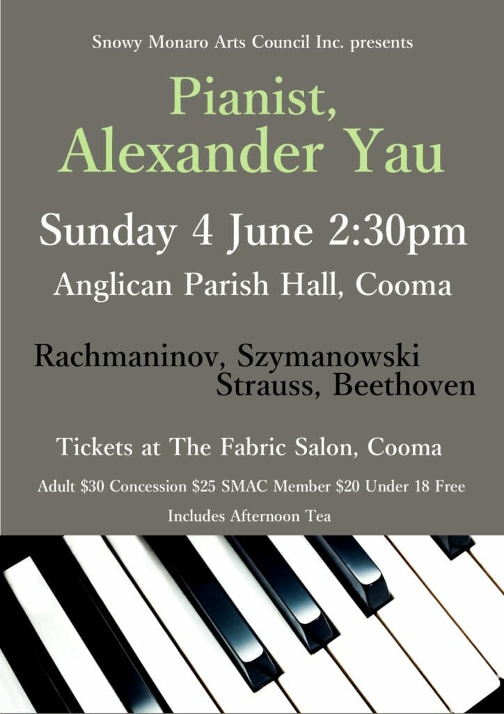 Concert with Pianist Alexander Yau - Visit Cooma