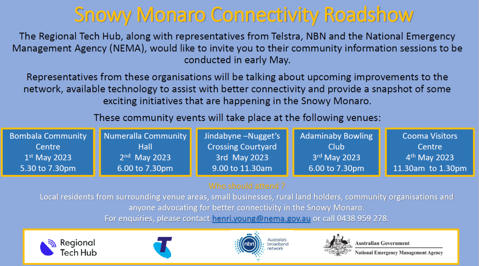Snowy Monaro Connectivity Roadshow - Cooma - Visit Cooma