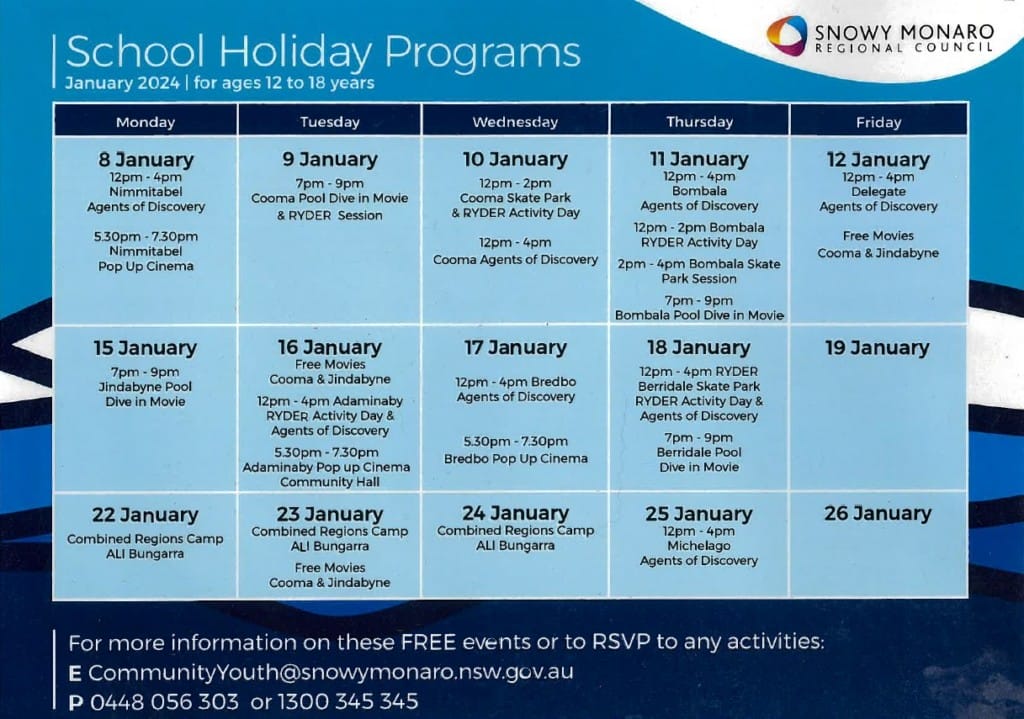 SMRC Summer School Holiday Programs - Visit Cooma