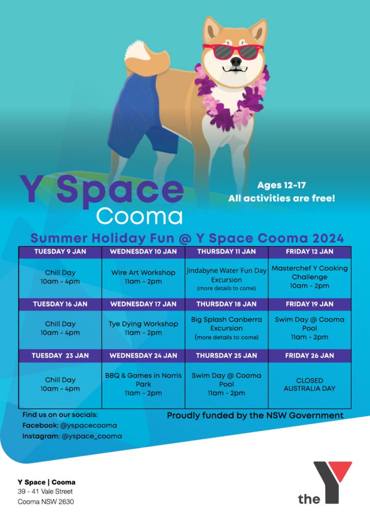 Y Space Cooma Summer Holiday Fun 2024 - Visit Cooma
