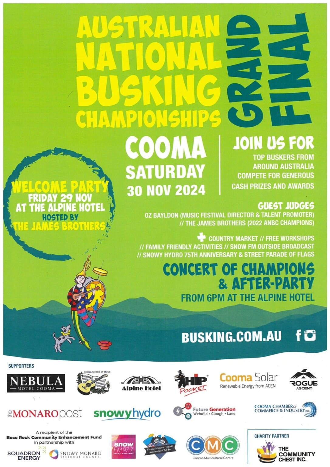 Busking Welcome Party - Visit Cooma