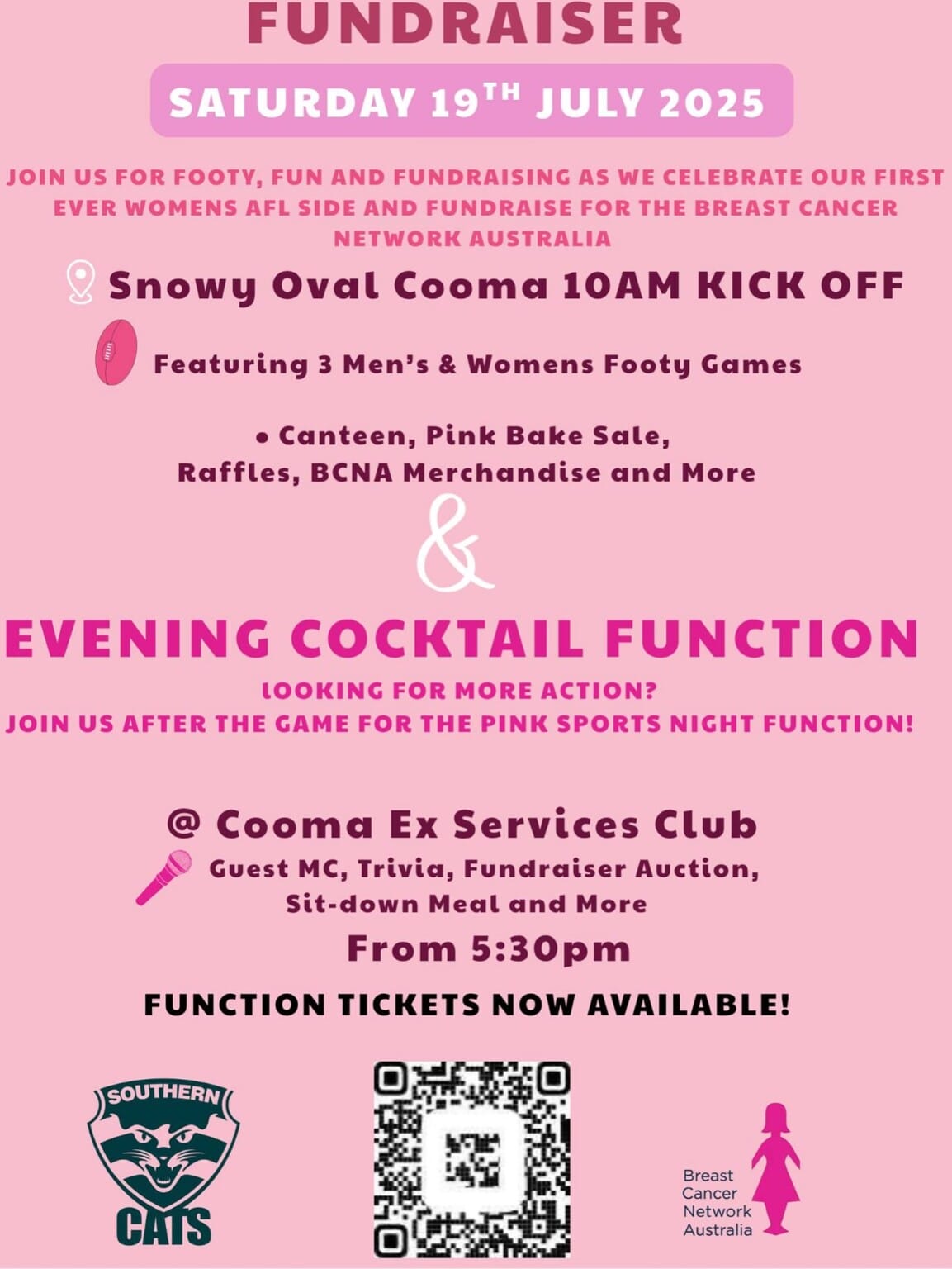 2025 Pink Sports Cocktail Evening Fundraiser - Visit Cooma