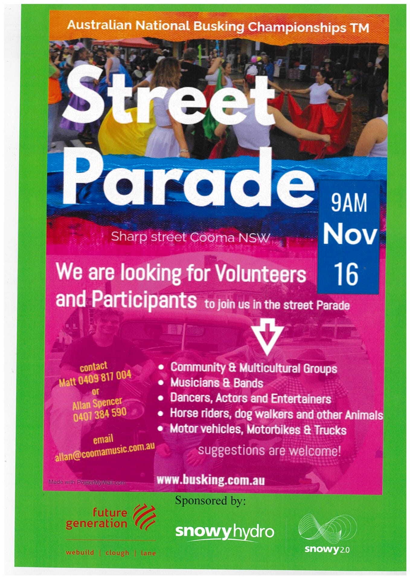 Australian National Busking Championships Street Parade @Cooma - Visit Cooma